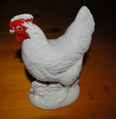 WHITE PORCELAIN ROOSTER CHICKEN - Vintage Antique | eBay