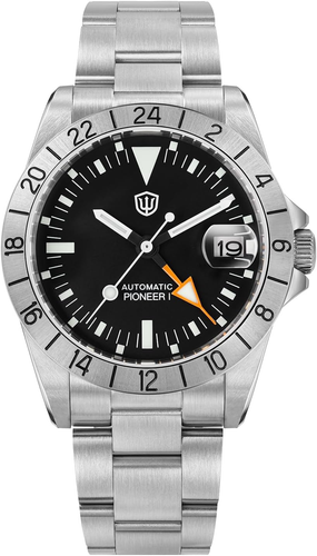 Men's GMT Dual Time Zone Automatic Dive Watch 37mm Sapphire Crystal ...