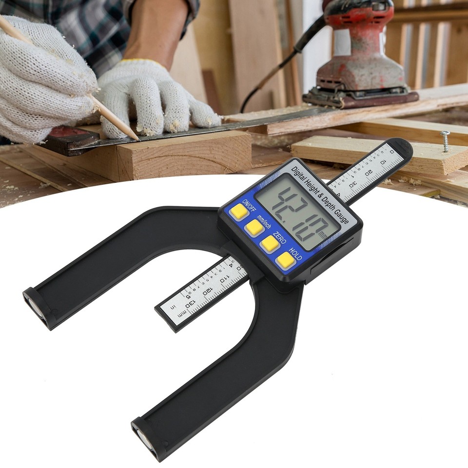 Height Depth Gauge Digital Display Woodworking Ruler Measure Tool 0 ...