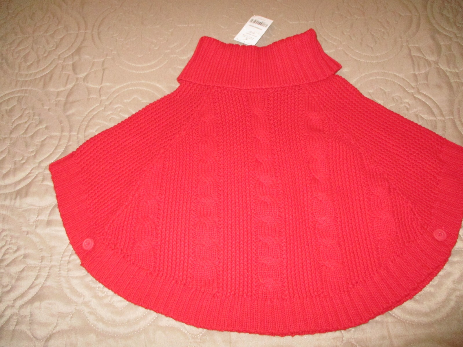 NEW Carter's Toddler Soft Turtleneck Cable Knit Poncho CB7 Red Size 3t ...