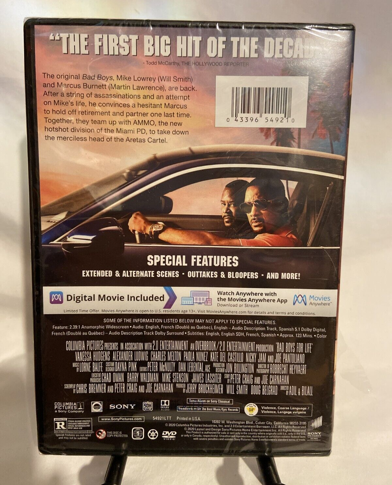 BAD BOYS FOR LIFE (2020) DVD Will Smith , Martin Lawrence , Vanessa ...