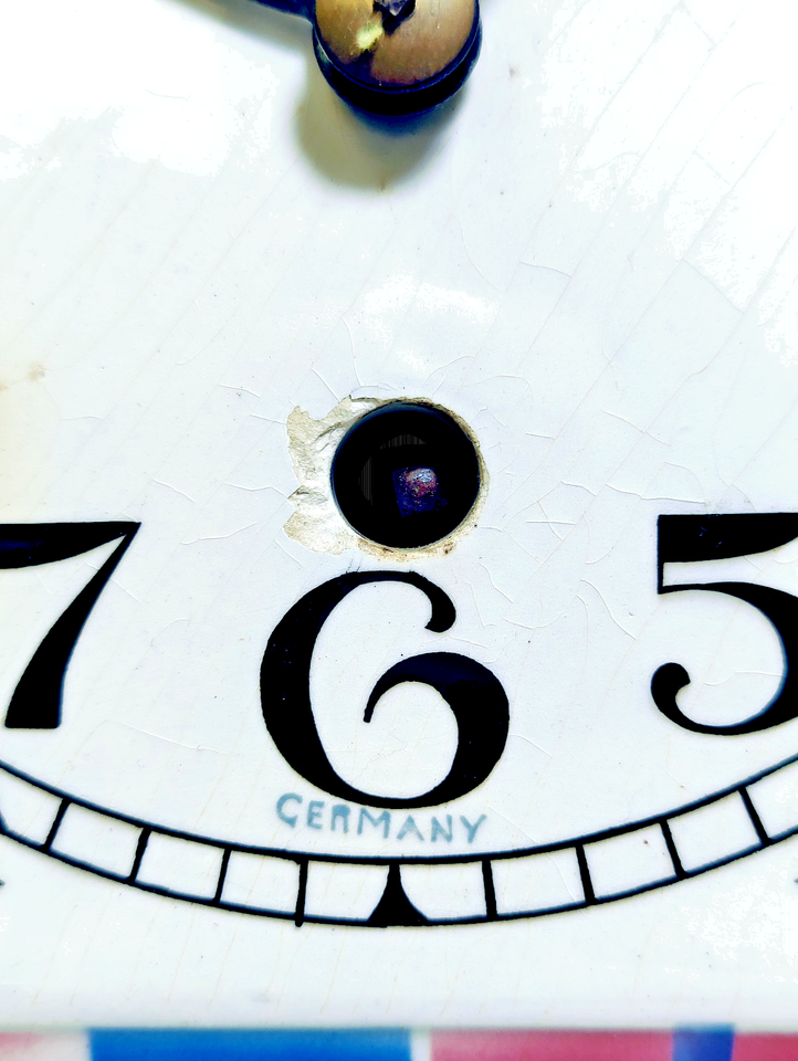 Vintage Art Deco Schlenker German Airbrush 8 Day Wall Clock Porcelain ...