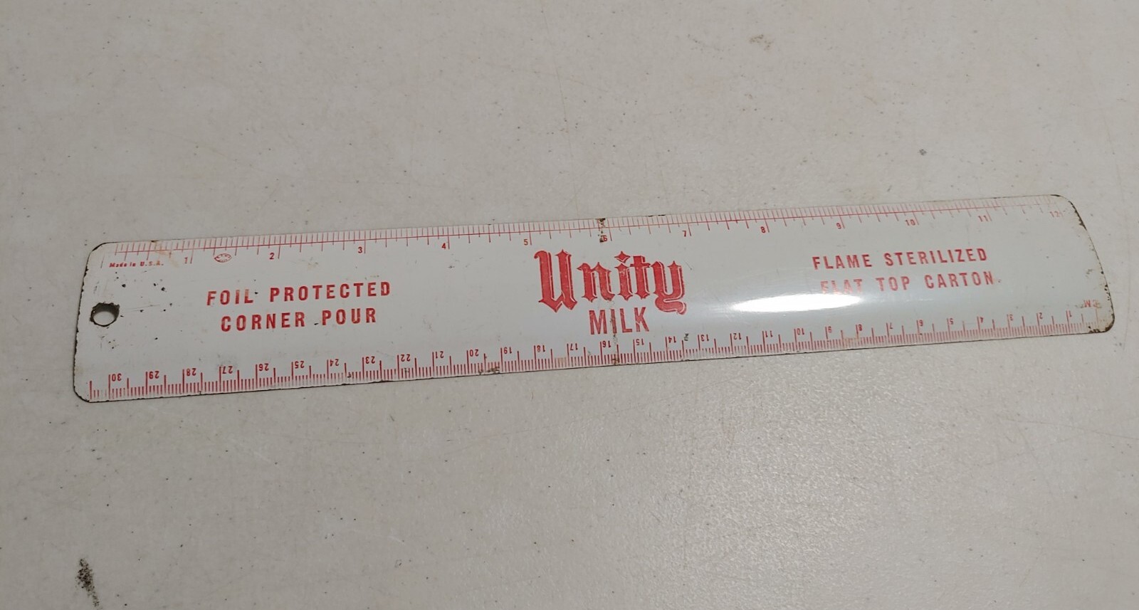 Vintage Unity Milk Advertising Metal Ruler | eBay