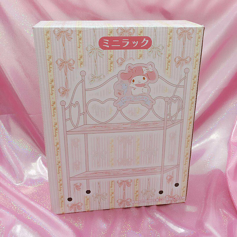 Anime My Melody Iron Frame Cute Pink Shelf Girl Desktop Storage Rack ...