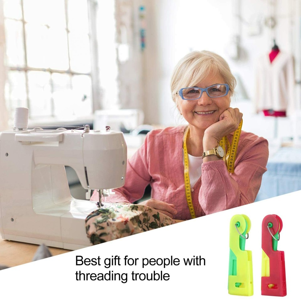 2X AUTOMATIC NEEDLE THREADER THREAD DEVICE EASY STITCH THREAD TOOL ...