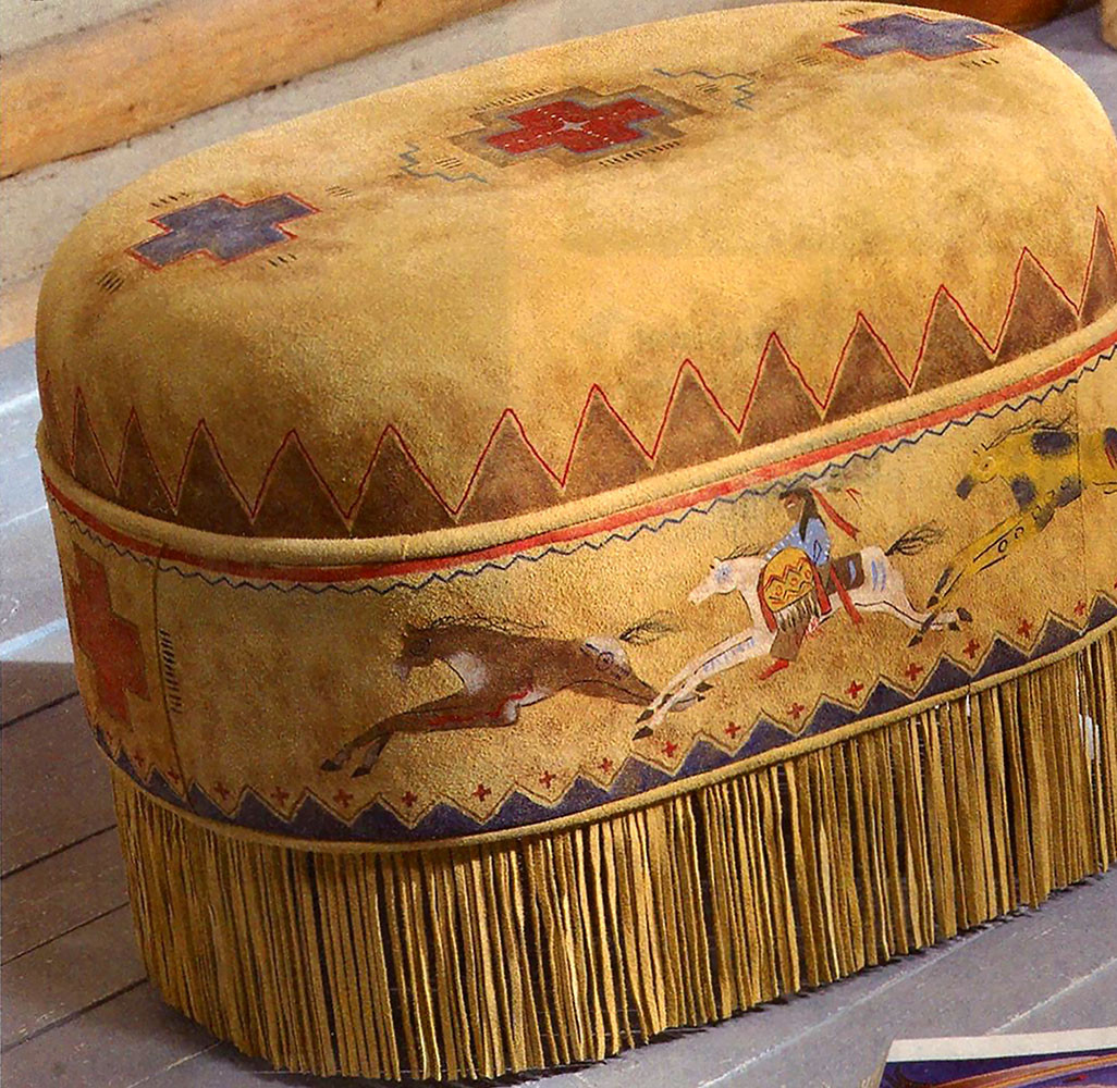 Native Style Handmade Deerskin Hide Painting CAYUSE INDIAN Pony Rider ...