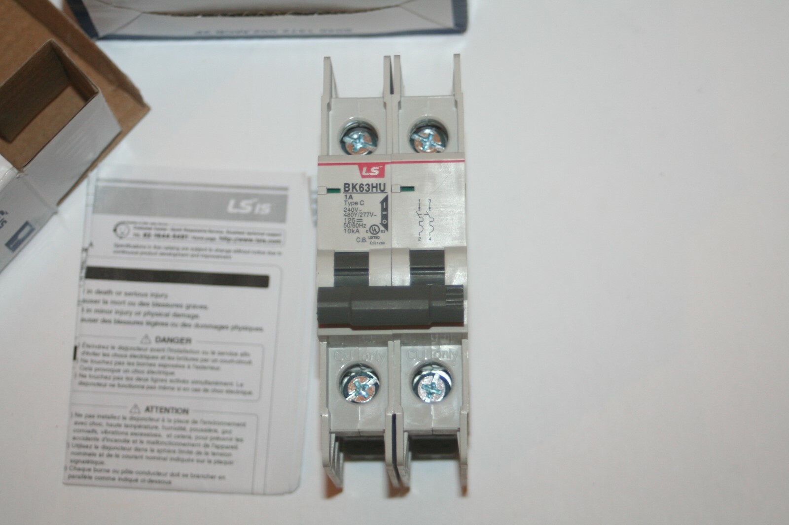 (Lot of 2) LSis BK63HU C1A 2-Pole Circuit Breakers 1A 480Y/277v ...