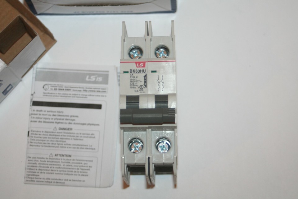 (Lot of 2) LSis BK63HU C1A 2-Pole Circuit Breakers 1A 480Y/277v ...