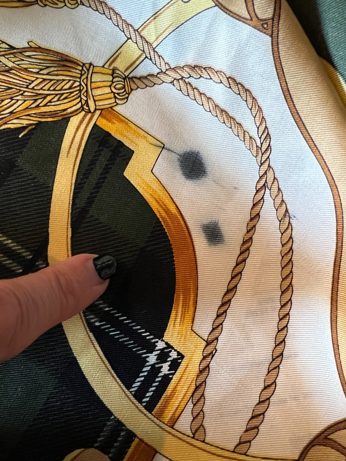 SUNKYUNG SA Green/Gold Military Themed Silk Twill SCA… - Gem