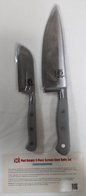 Mad Hungry 2-Piece German Steel Knife Set 7" Chef & 4.25" Santoku Knife ...