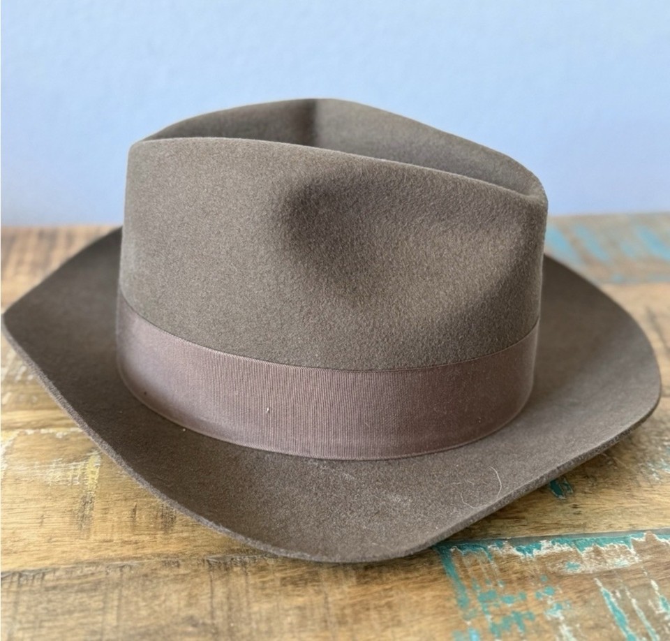 Bailey of Hollywood 100% Wool Fedora Hat Brown Feather Accent Made in ...