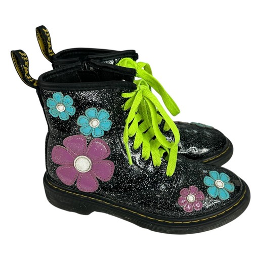 Dr. Martens Cosmic Glitter Shoes Boots Girls Youth Size 1 Patent ...