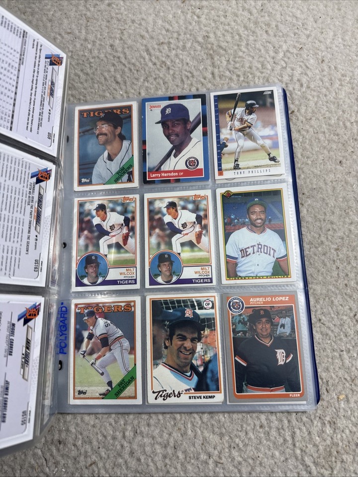 Huge Lot Detroit Tigers Baseball Cards In Binder 250 Cards | eBay