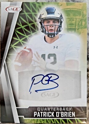 2022 Sage Patrick Obrien Auto Rookie RC #a-po Washington Nebraska | eBay