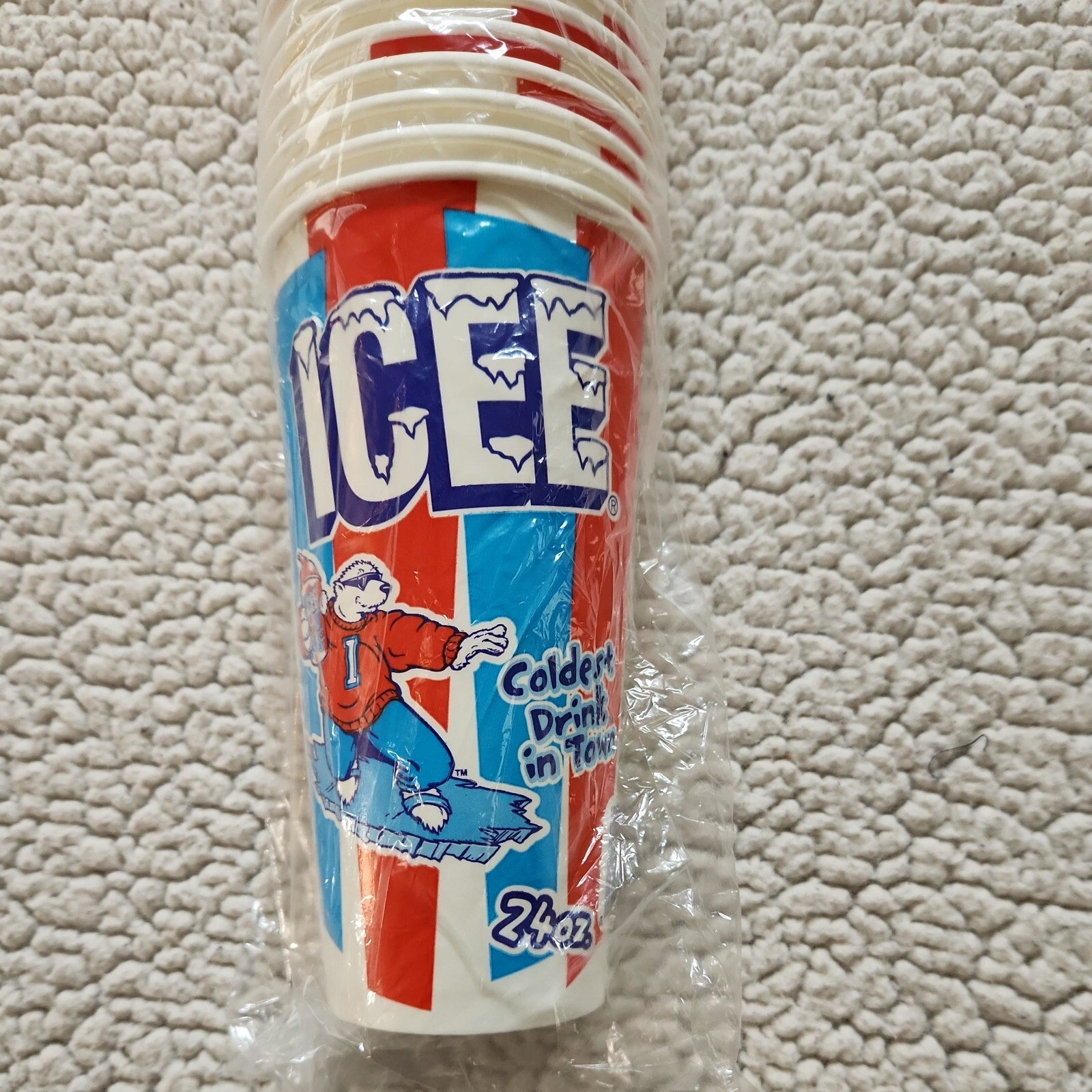 ICEE Slushie Cups 24oz Paper New Sealed Sleeve of 50 Cups Bear 1250 ...