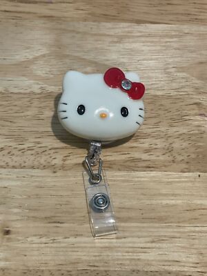 Hello Kitty Inspired Retractable Reel ID Badge Holder/Name Badge Tag ...