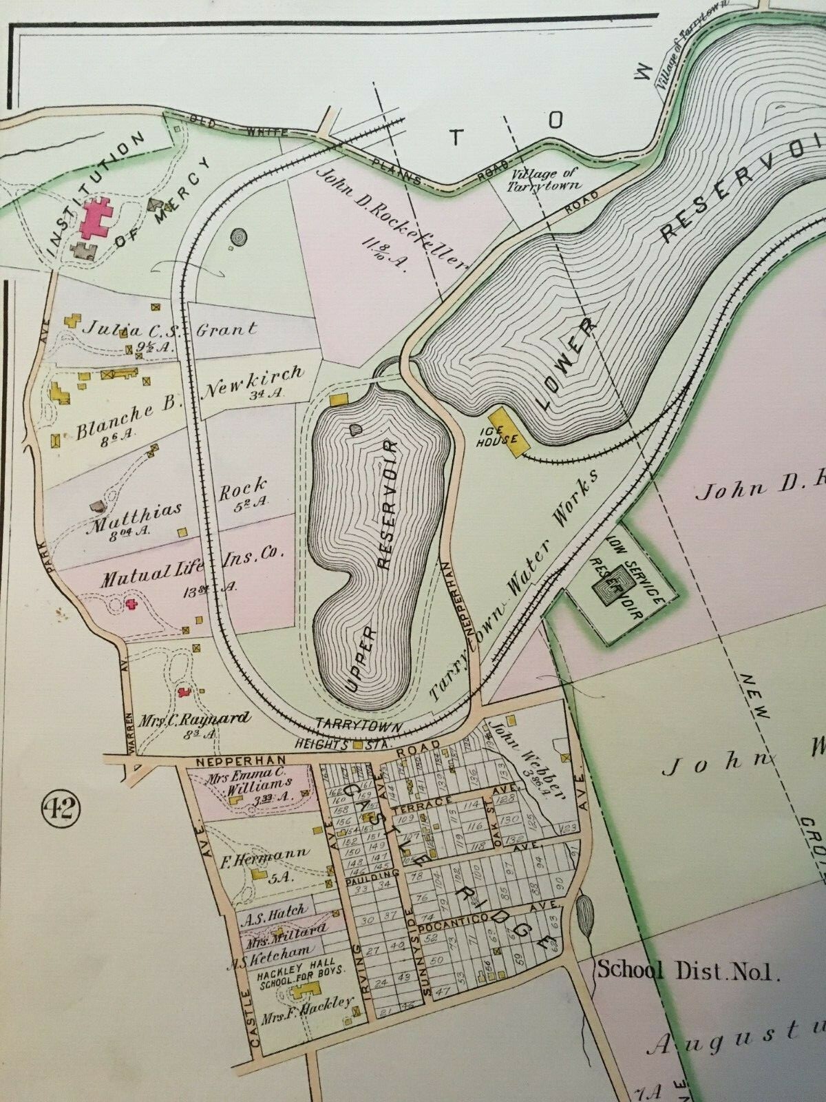 1898 GREENBURGH WESTCHESTER COUNTY NEW YORK EASTVIEW STATION ATLAS MAP ...