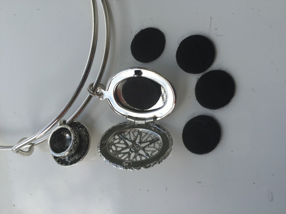 ANTIQUE SILVER COFFEE TEA CUP ESSENTIAL OIL DIFFUSER NECKLACE BRACELET ...