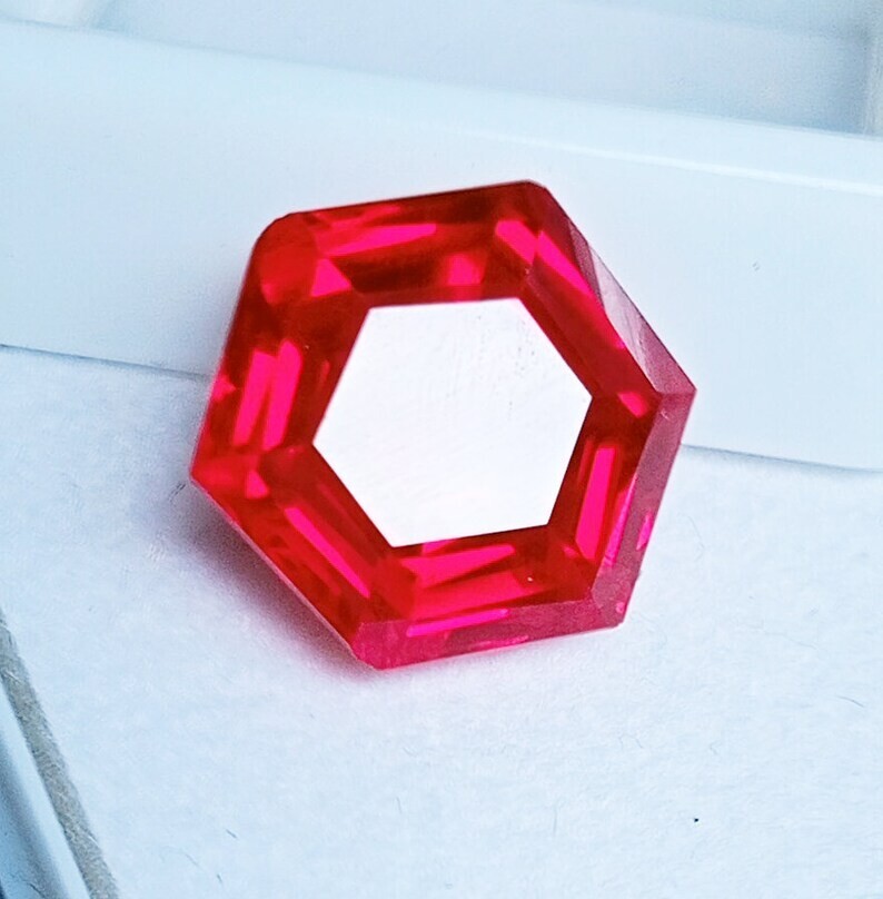 Ruby RED Hexagon Cut Size 8+ Ct Natural Mozambique Loose Gemstone EGL ...