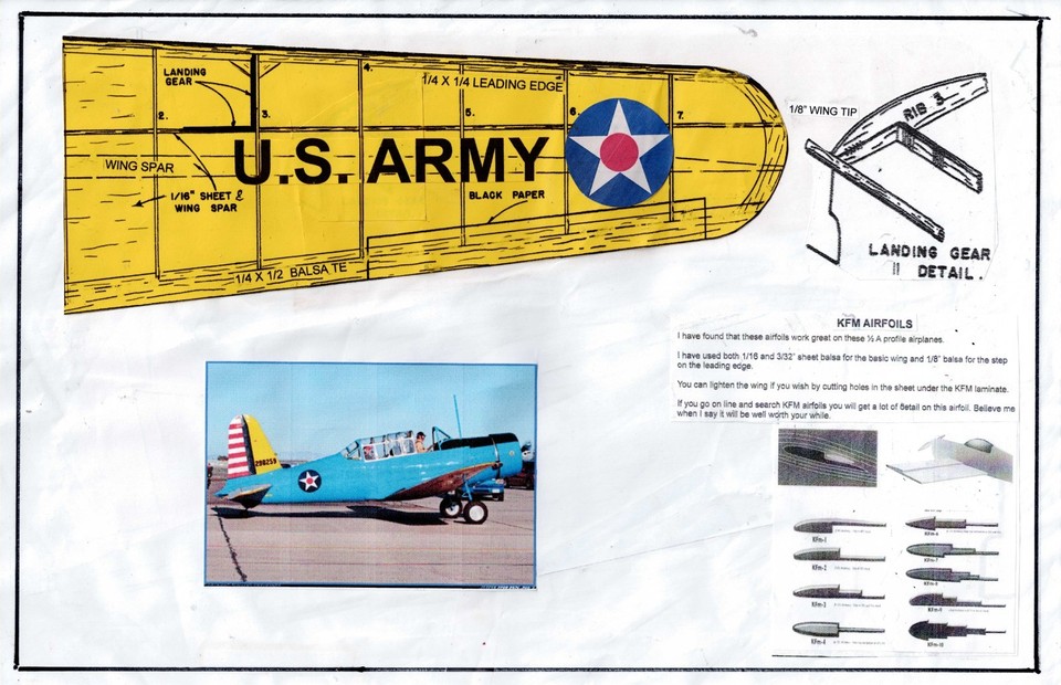 1/2 A Vultee Valiant BT-15 U-Control Model airplane plans only | eBay