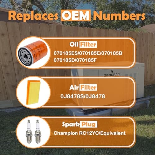 6485 Maintenance Kit for Generac 16-26KW 999cc Generator Oil Filter ...