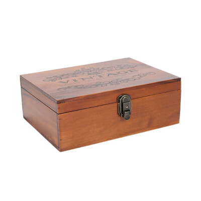 Rectangle Retro Vintage Wood Boxes Desktop Wooden Storage Keepsake Box ...