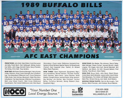 1989 BUFFALO BILLS NFL AFC EAST CHAMPIONS 8X10 TEAM PHOTO | eBay