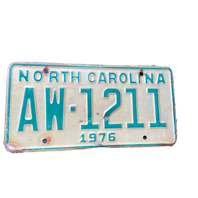 Vintage 1976 north carolina license plate AW-1211 | eBay