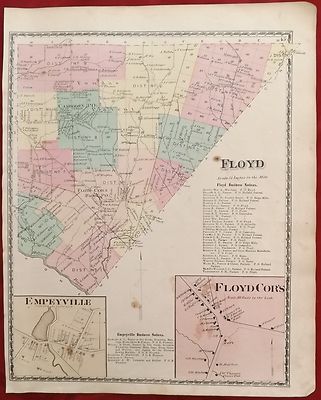 1874 Oneida County NY "Floyd Empeyville Floyd Corners " Antique Atlas ...