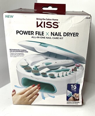 Kiss Power File X Nail Dryer All in One Nail Care Kit 16 Pc | eBay