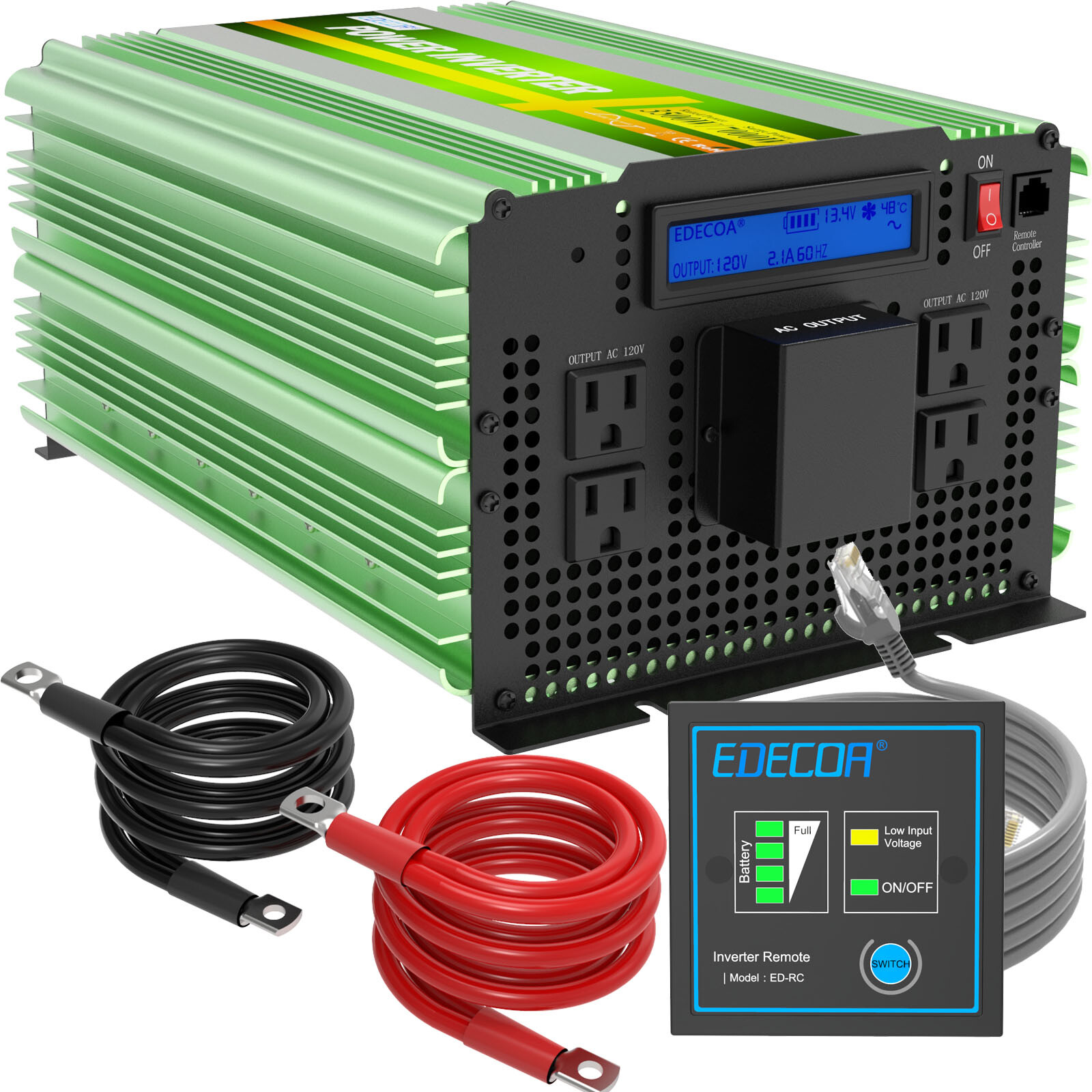 EDECOA DPP35 12V To 120V 3500W Pure Sine Wave Power Inverter for sale ...