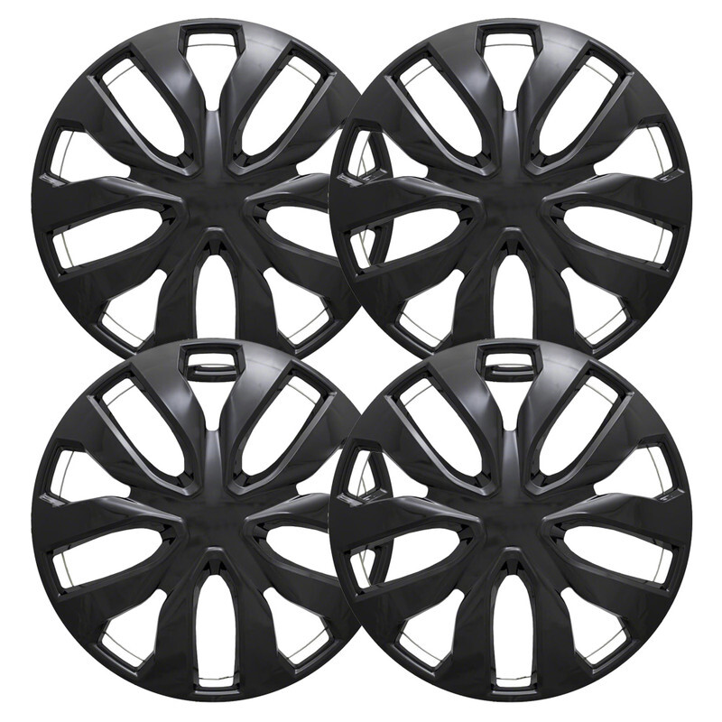 Set of 4 Hubcaps 16 inch Gloss Black ABS Wheel Covers for Standard ...
