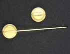 VICTORIAN SOLID 14K GOLD DOUBLE ENDED SCARF PIN w/ MALACHITE 3.25" / 10 ...