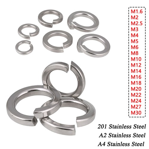 Split Lock Washers M1.6-M30 Spring Washers Gasket A2 A4 Stainless Steel ...