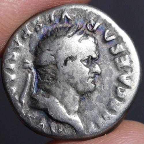 Vespasian Denarius Ancient Roman Empire Silver Coin 74AD Seated Emperor ...