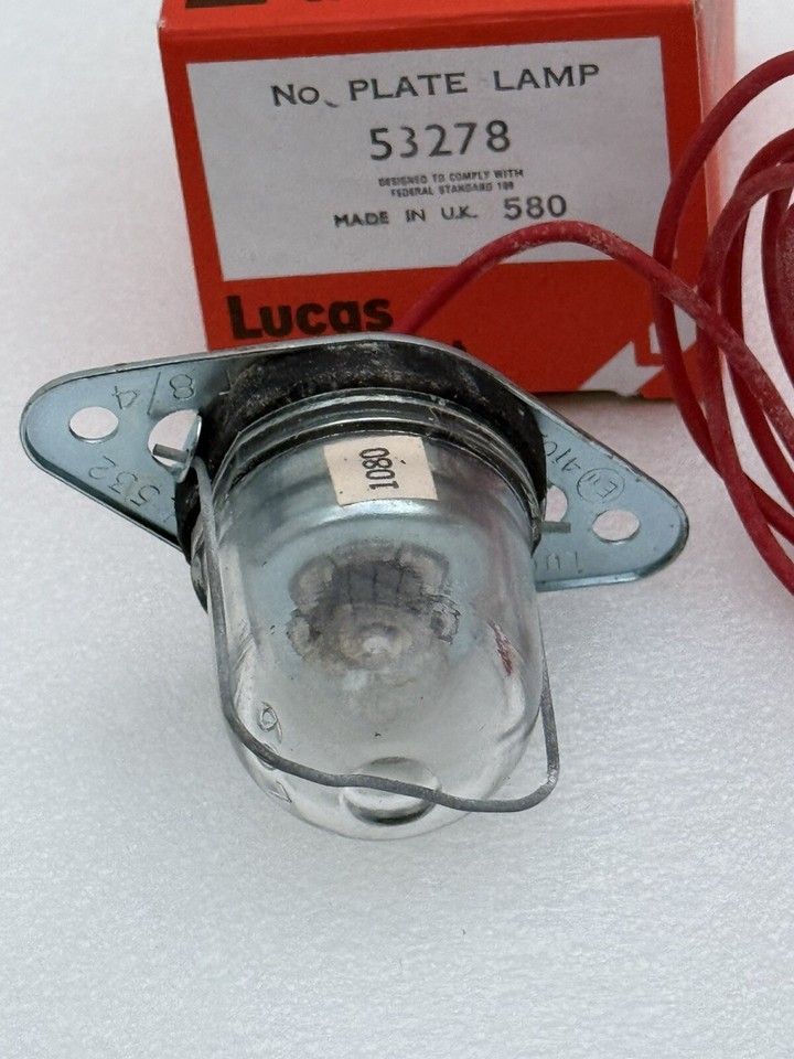 BHA4965 - LUCAS NUMBER PLATE LAMP L532 53278 OE MGB EXPORT MODELS ...
