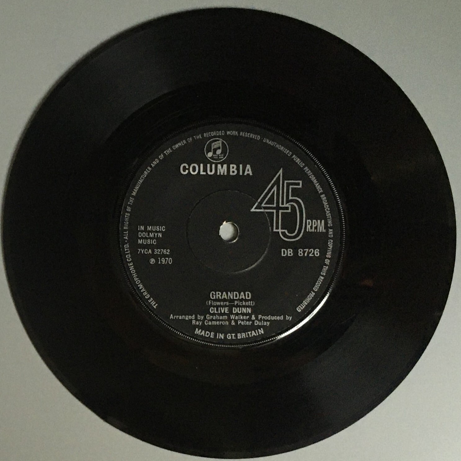 Clive Dunn – Grandad 7" Vinyl Record DB 8726 (VG) | eBay UK