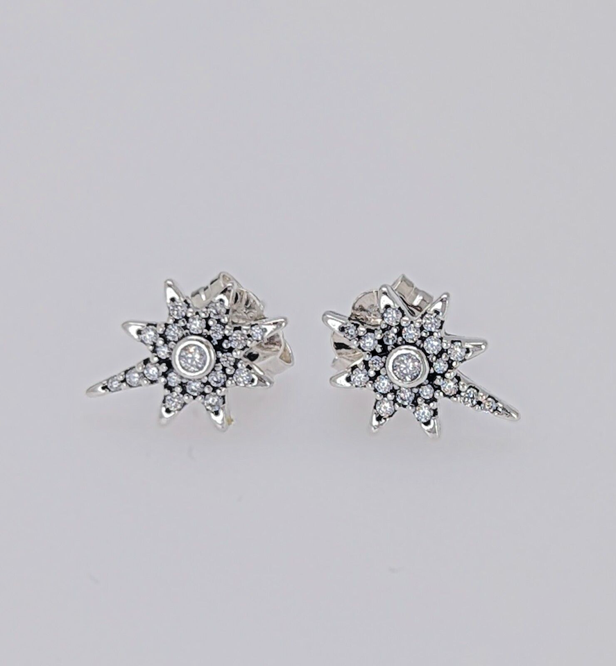 New 100% Authentic PANDORA Pave Sparkling North Star Stud Earrings ...