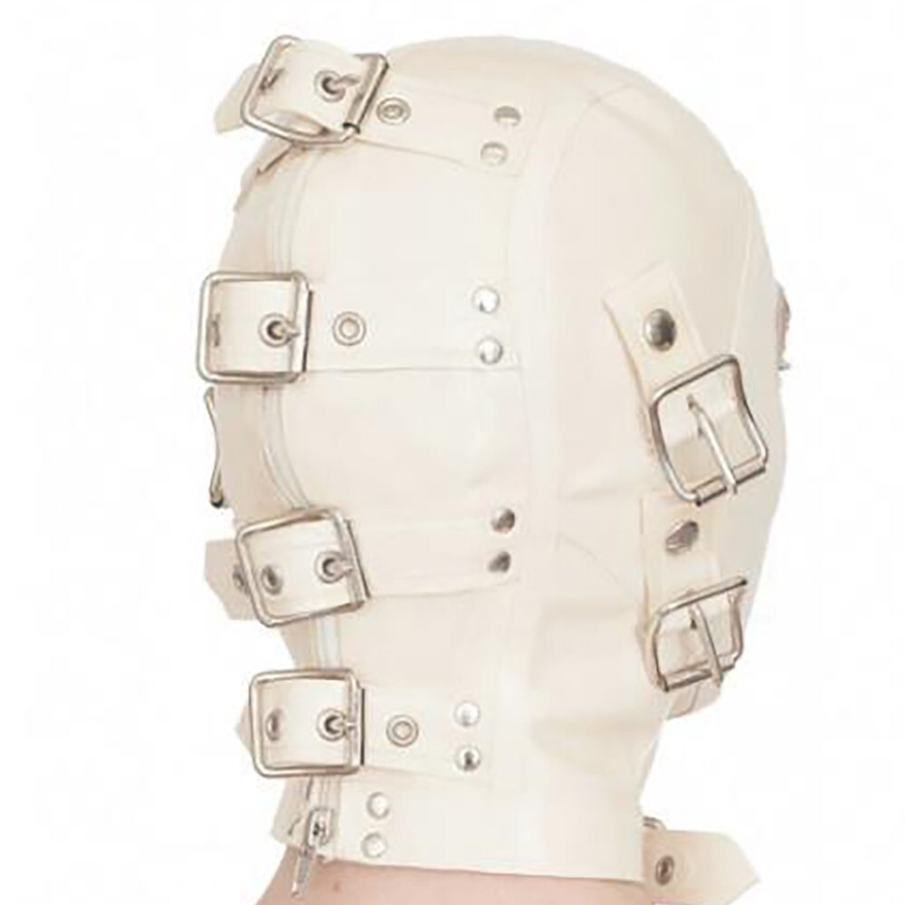 Full Cover Latex Hood Back Zipper Rubber Mask w/ Removable Eyes & Mouth ...