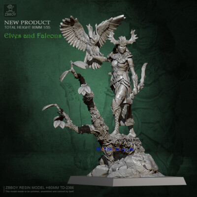 Unpainted 1/35 Scale Resin Female Hunter 80MM Model Kits GK Unassembled ...