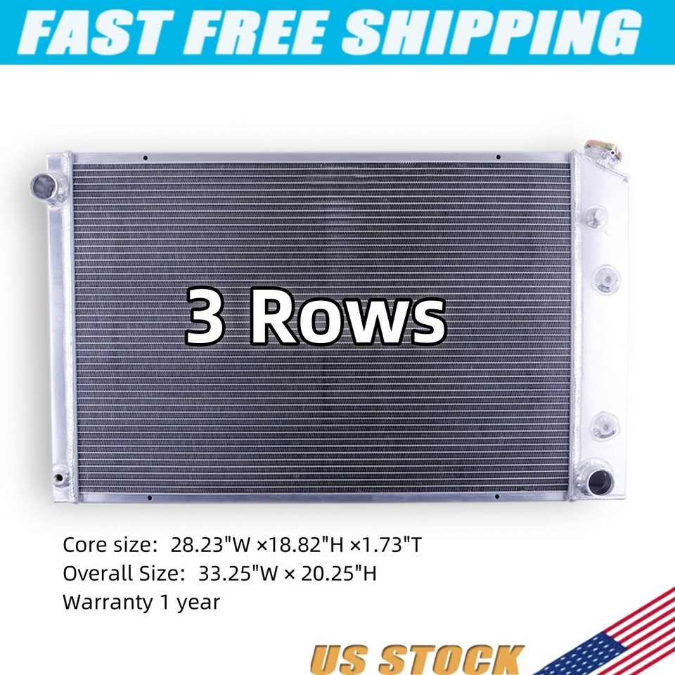 28"W Core 3Rows Radiator For 1973-1987 Chevy C/K C10 C20 C30 K10/20 ...