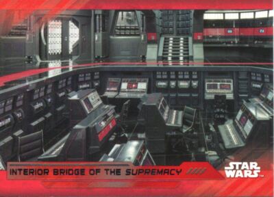 Star Wars Last Jedi Red Parallel Base Card #84 Interior Bridge of the ...