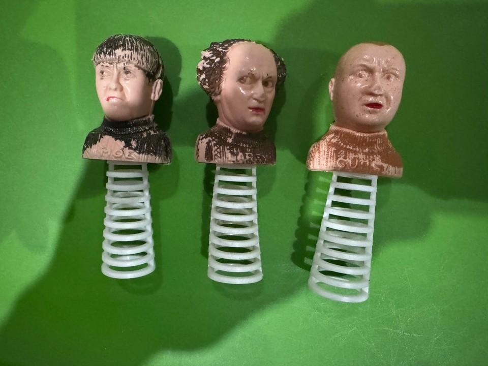 Three Stooges Finger Puppet Set Wilkening Mfg. Co. 1959 & Header Card ...