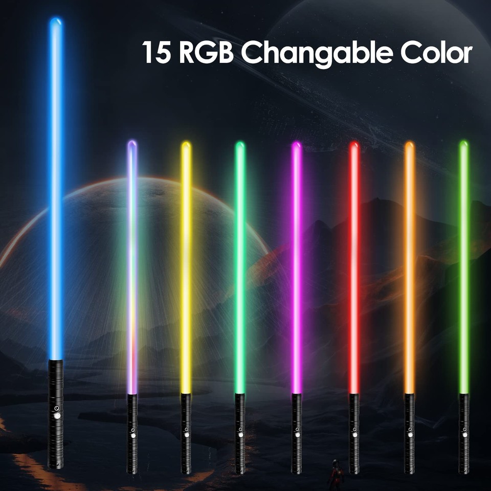 RGB15 Colors Metal Hilt 3 Sound Modes Rechargeable Force FX Heavy ...