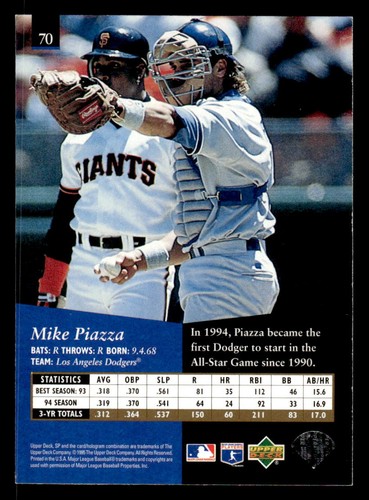 1995 SP #70 Mike Piazza Silver Foil Los Angeles Dodgers | eBay