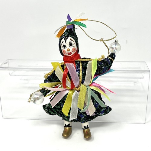 Harlequin Clown Italian Jester Doll Handmade Ornament Commedia dell ...