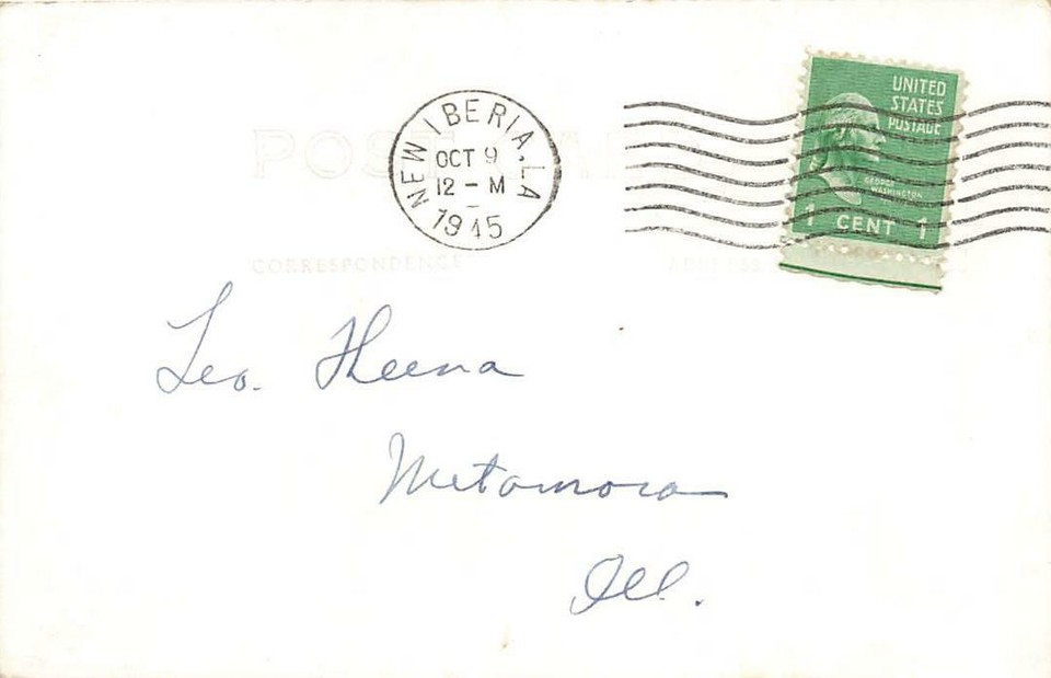 RPPC Iberia Parish Court House New Iberia LA 1945 Postmark Real Photo ...