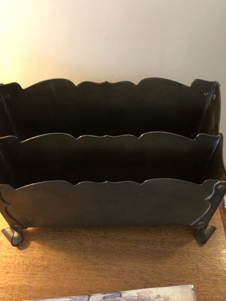 ANTIQUE BRASS Desktop LETTER Sorter BOX for Mail stepped DESK Accessory ...