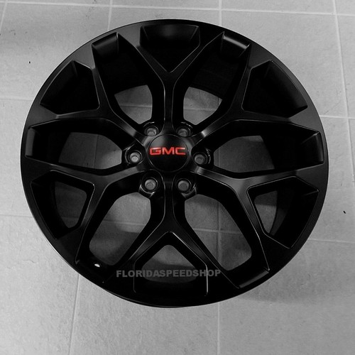 SATIN BLACK SNOWFLAKE WHEELS CHEVY SILVERADO/TAHOE/SUBURBAN 20X9" FITS ...