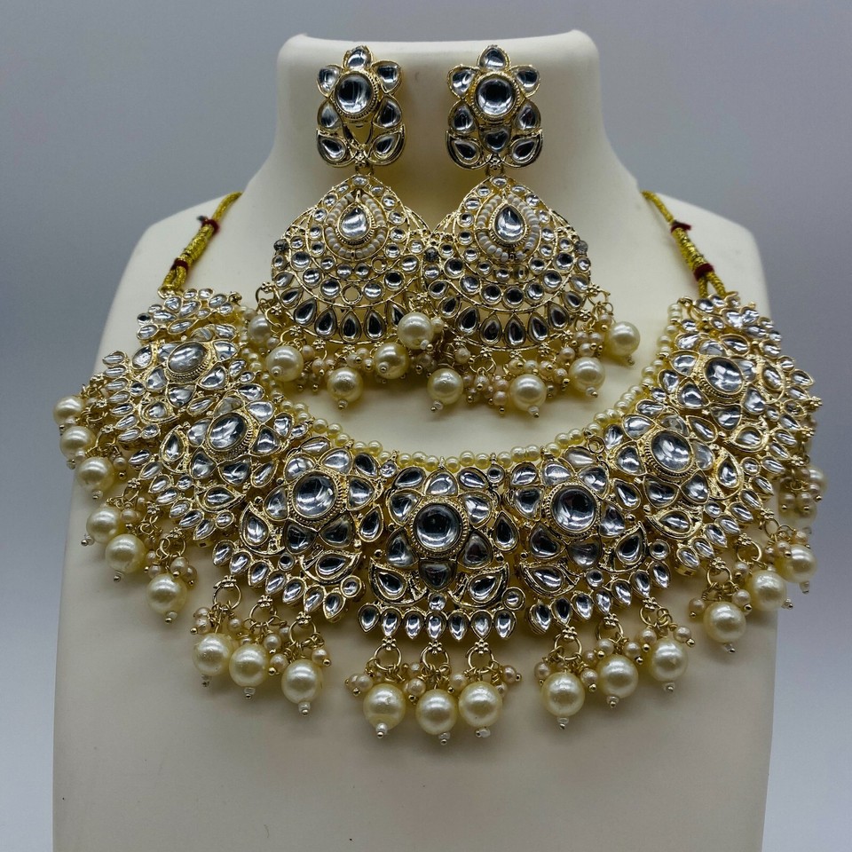 Kundan Jewelry Set With mangtikka pearl Jewellery Pearl Necklace for ...